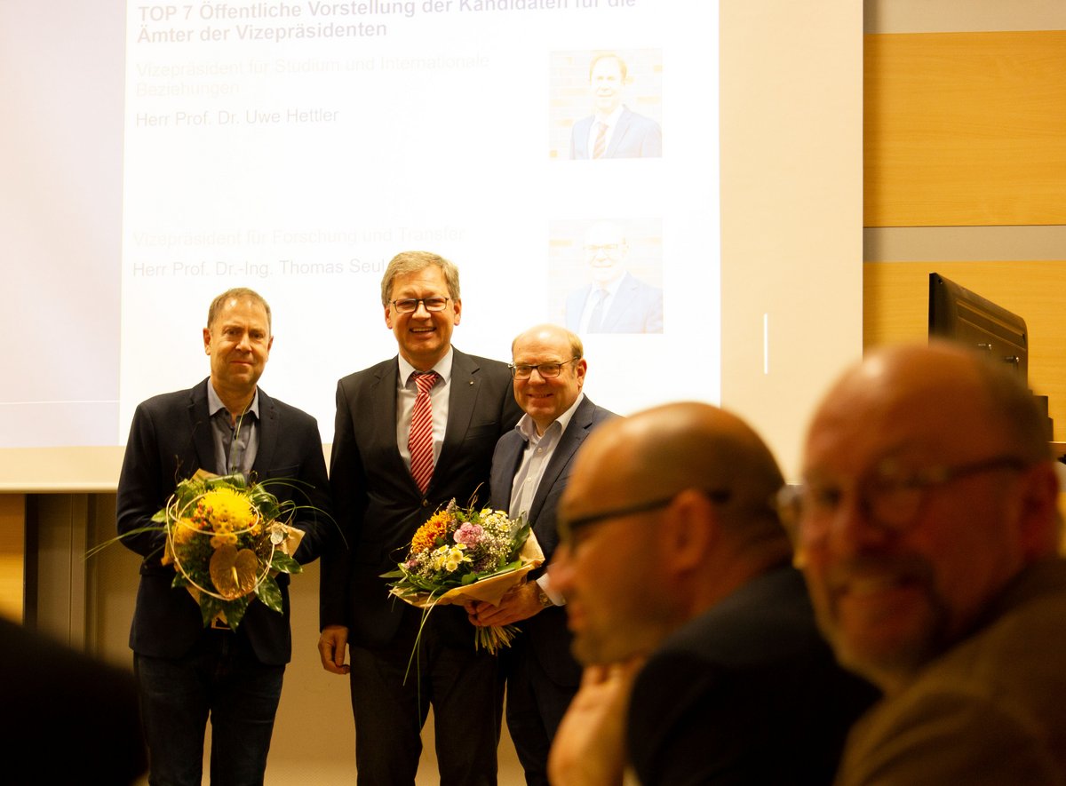 Professoren Uwe Hettler und Thomas Seul als Vizepräsidenten wiedergewählt